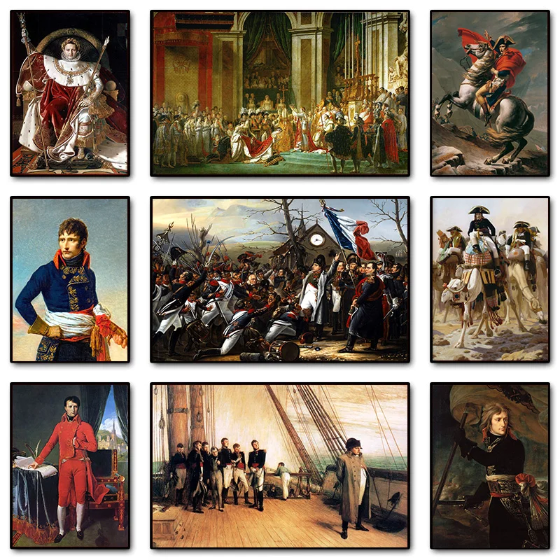 Vintage-Classic-Artwork-Napoleon-Bonaparte-Coronation-Crossing-The-Alps ...