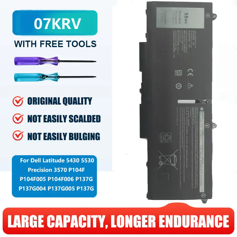 New-07KRV-O7KRV-Laptop-Battery-For-Dell-Latitude-5430-5530-Precision ...