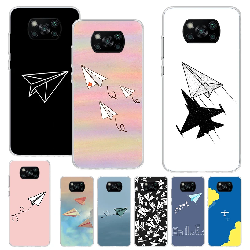 Paper-Plane-Airplane-Fly-Phone-Case-For-Xiaomi-Poco-X3-Nfc-X5-X6-Pro ...