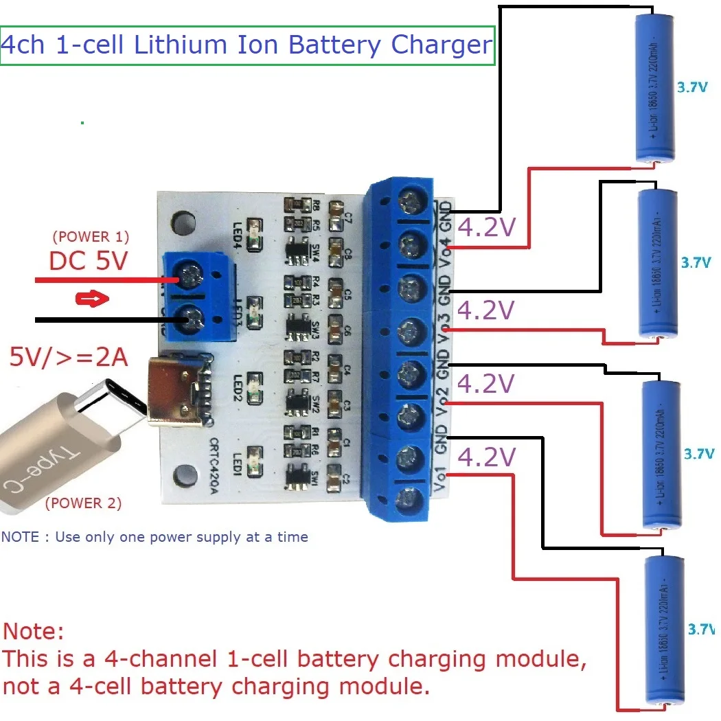 4ch-TYPE-C-USB-3-7V-4-2V-LiPo-Polymer-Li-Ion-Lithium-Battery-Charger ...