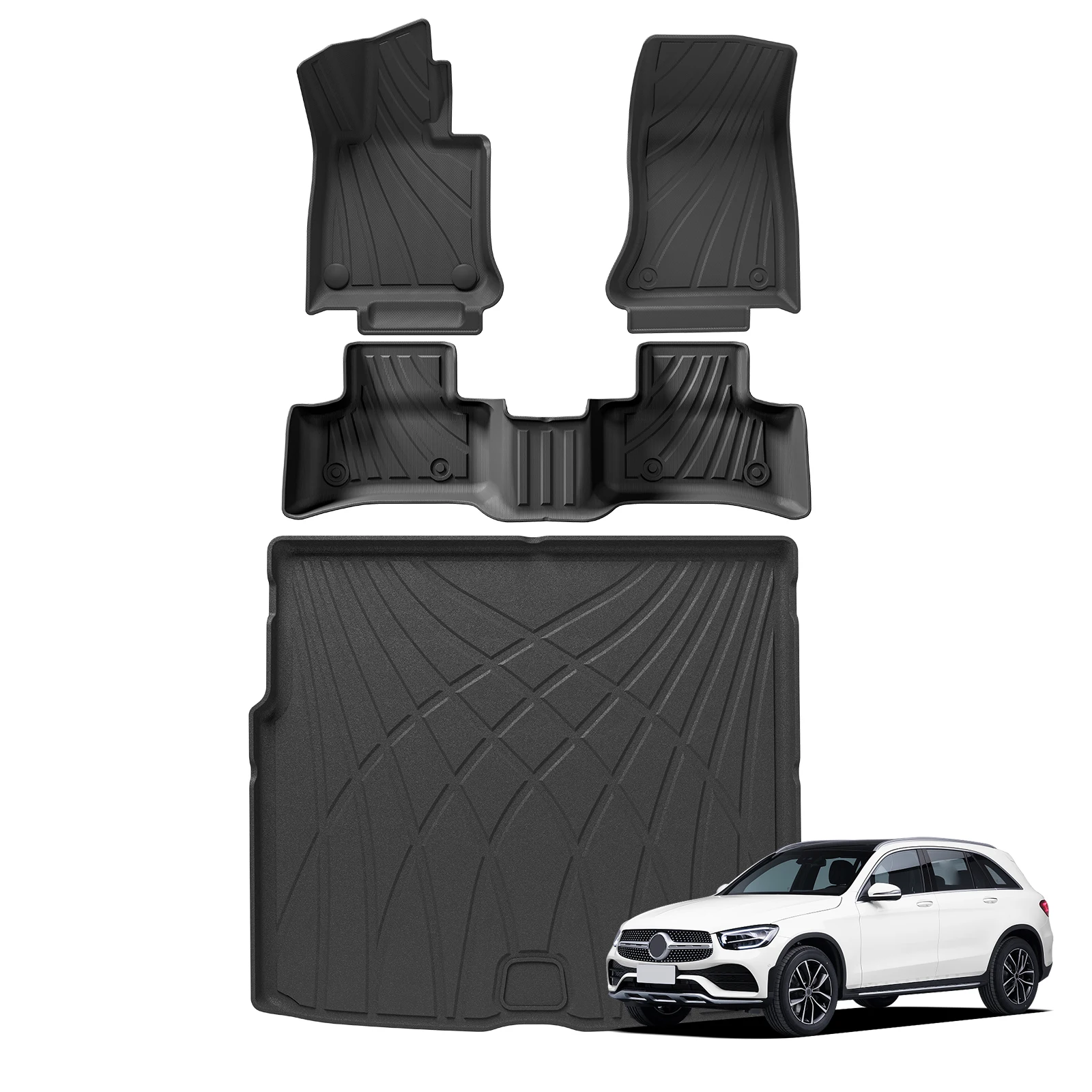 for-Benz-GLC-2023-2024-5seat-TPE-3D-Car-Floor-Mats-Cargo-Liner-Trunk ...