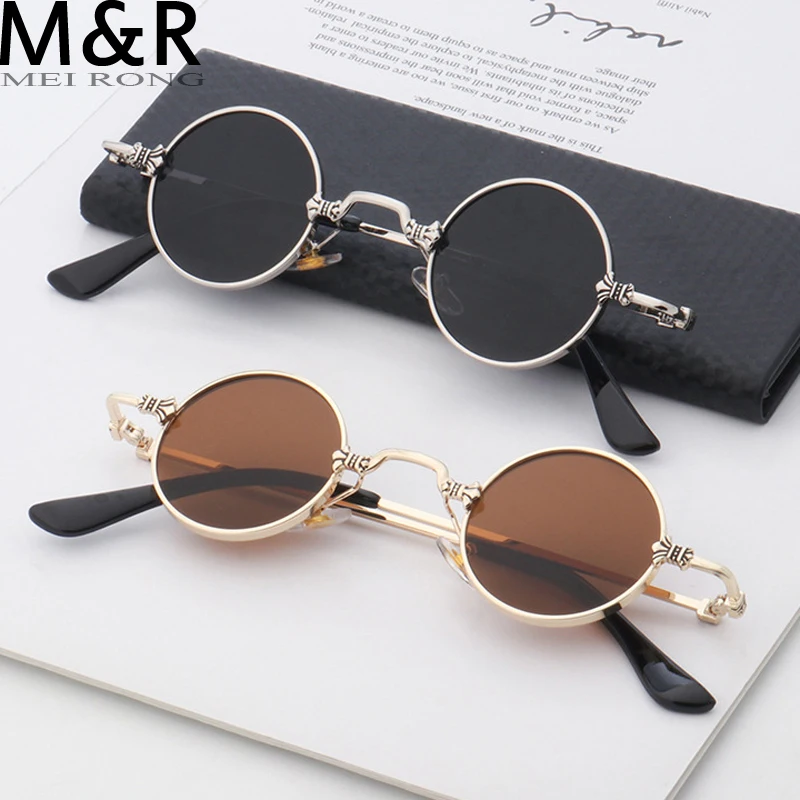 MEIRONG-Small-Round-Sunglasses-Women-Men-UV400-Metal-Brand-Designer ...