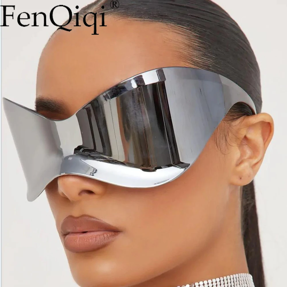 Oversized Sunglasses Women Men Future Futuristic Sense Y2k Punk One ...
