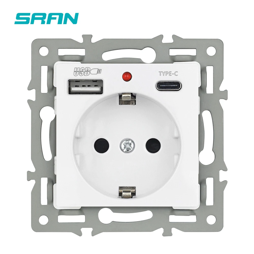 SRAN-EU-Socket-With-Usb-type-c-Module-Accessories-With-Iron-Plate-Claw ...