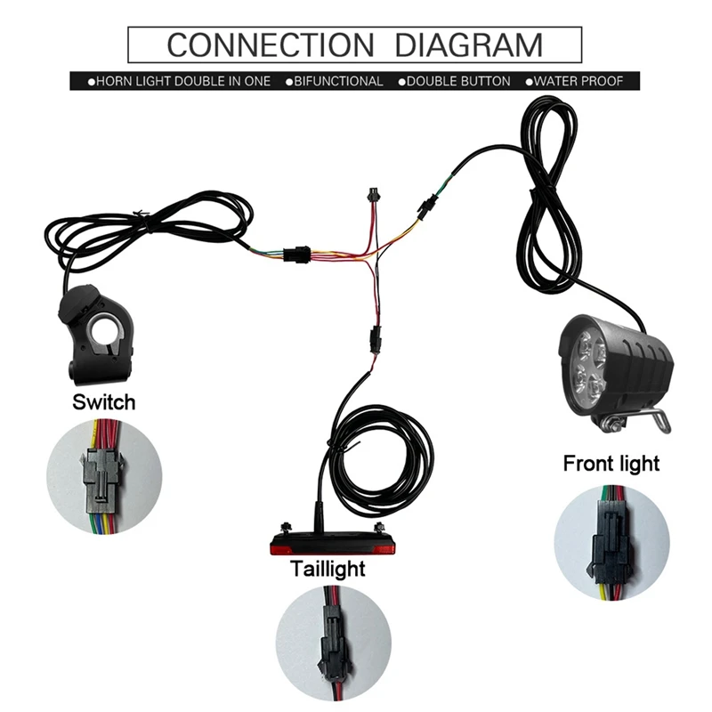 E-Bike-Front-Brake-Rear-Light-Kit-E-Bike-Lamp-Set-Contain-Horn ...