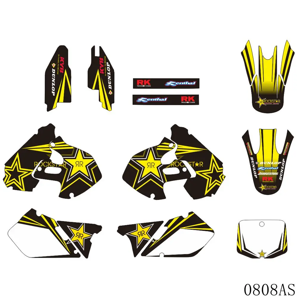 Full Graphics Decals Stickers Motorcycle Background Custom Number Name ...