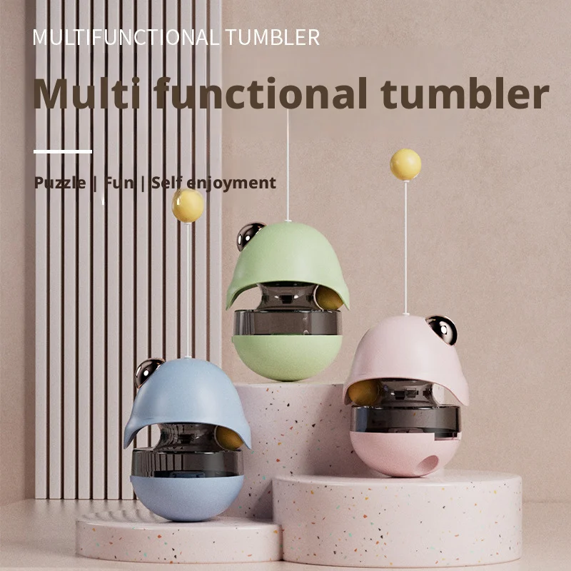 4-in-1Cat Tumbler Toy Treat Dispenser With Catnip Ball Interactive Self ...