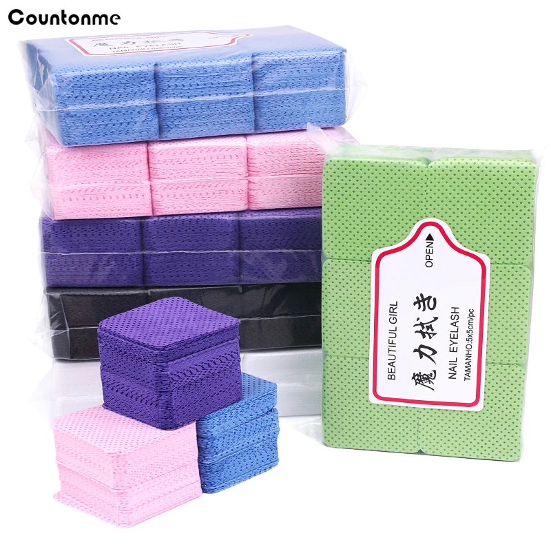 540Pcs/Pack Lint-free Nail Polish Remover Napkin Colorful Cotton Wipes ...