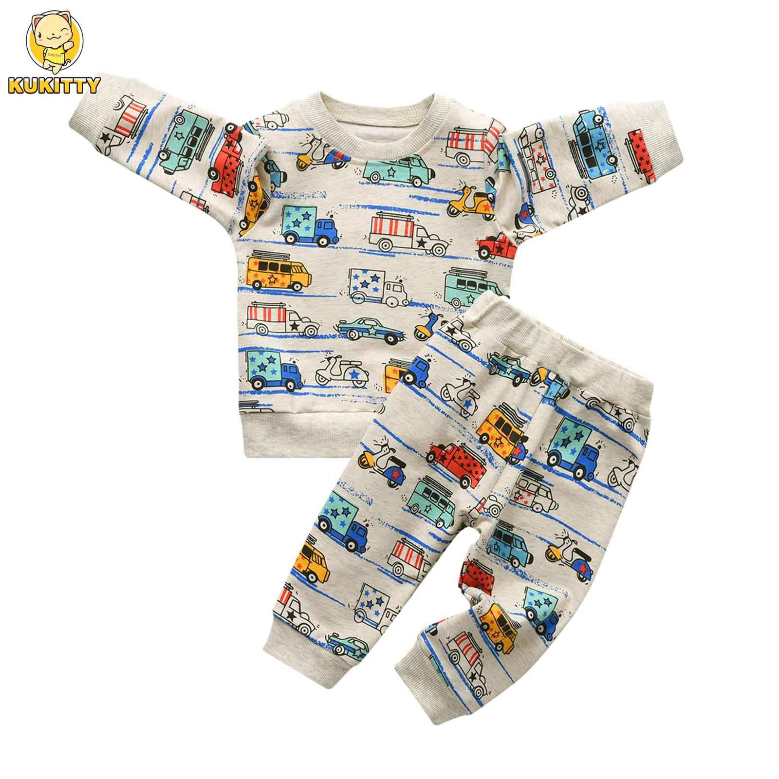 Children-Kids-Baby-Boy-Casual-Tracksuit-Cars-Printed-Long-Sleeve ...