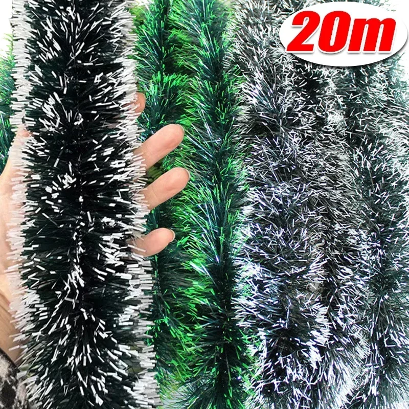 2-20m-Christmas-Tinsel-Ribbons-Green-Cane-Ribbon-Garland-Xmas-Tree ...