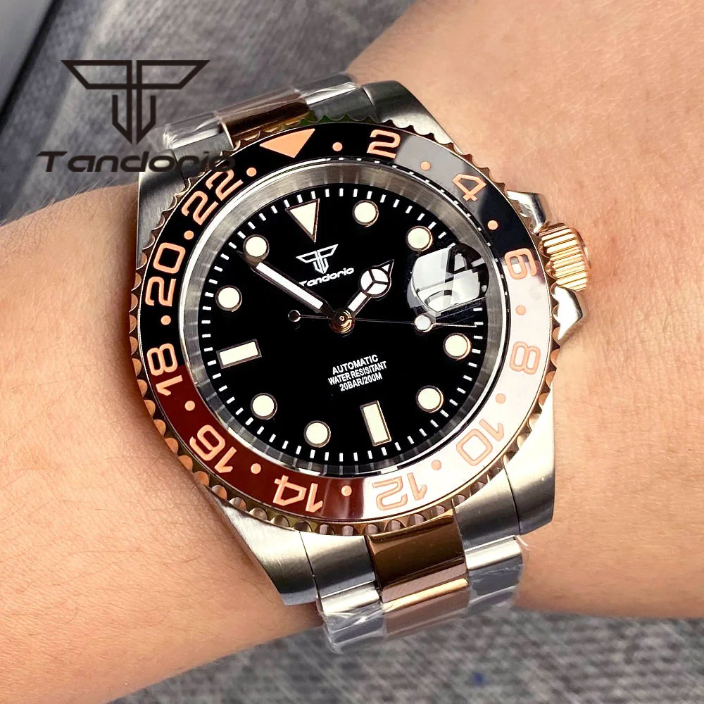 Tandorio Nh35a Black Dial 40mm Automatic Watch For Men 200m Waterproof ...