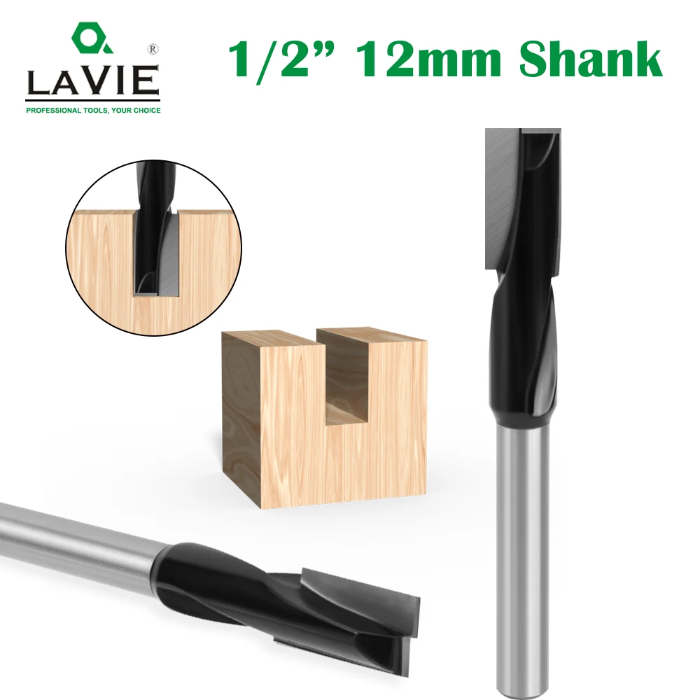 1PC-12mm-12-7mm-Shank-Lengthened-Cleaning-Bottom-Router-Bit-Spiral ...
