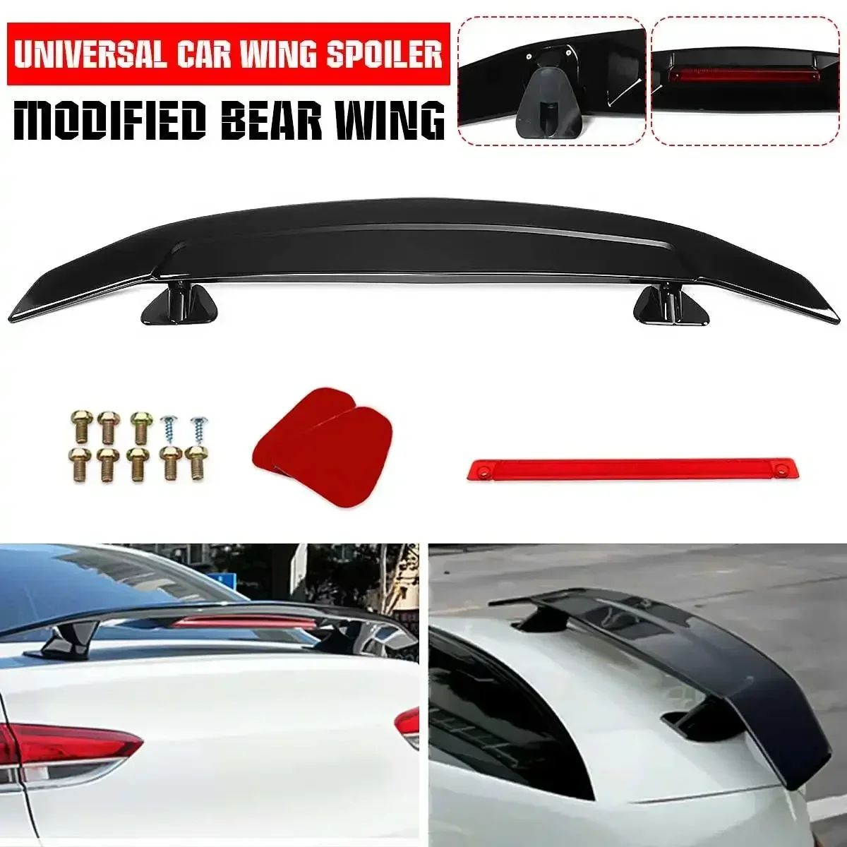 Universal GT Racing Sport Rear Trunk Boot Car Spoiler Ducktail Lip Wing ...
