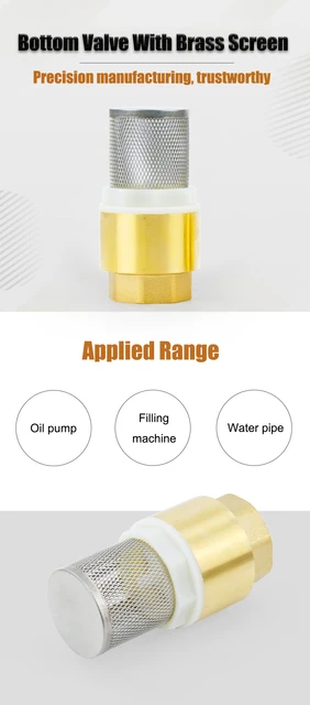 Foot Pump Brass Foot Valve, 2 Inch NPT Brass Female Spring Check Valve ...