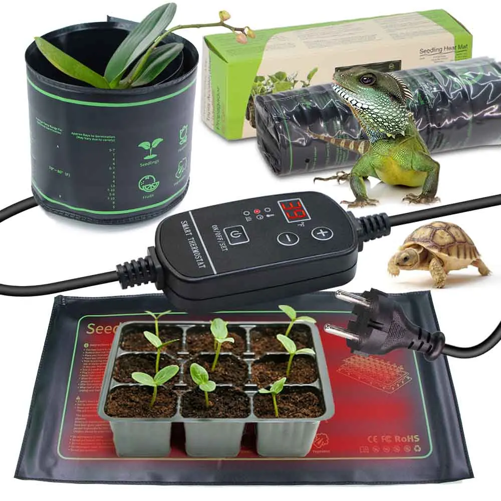 9-100W-PVC-Plants-Heating-Pad-16-to-40-Adjustable-Thermostat-Reptile ...