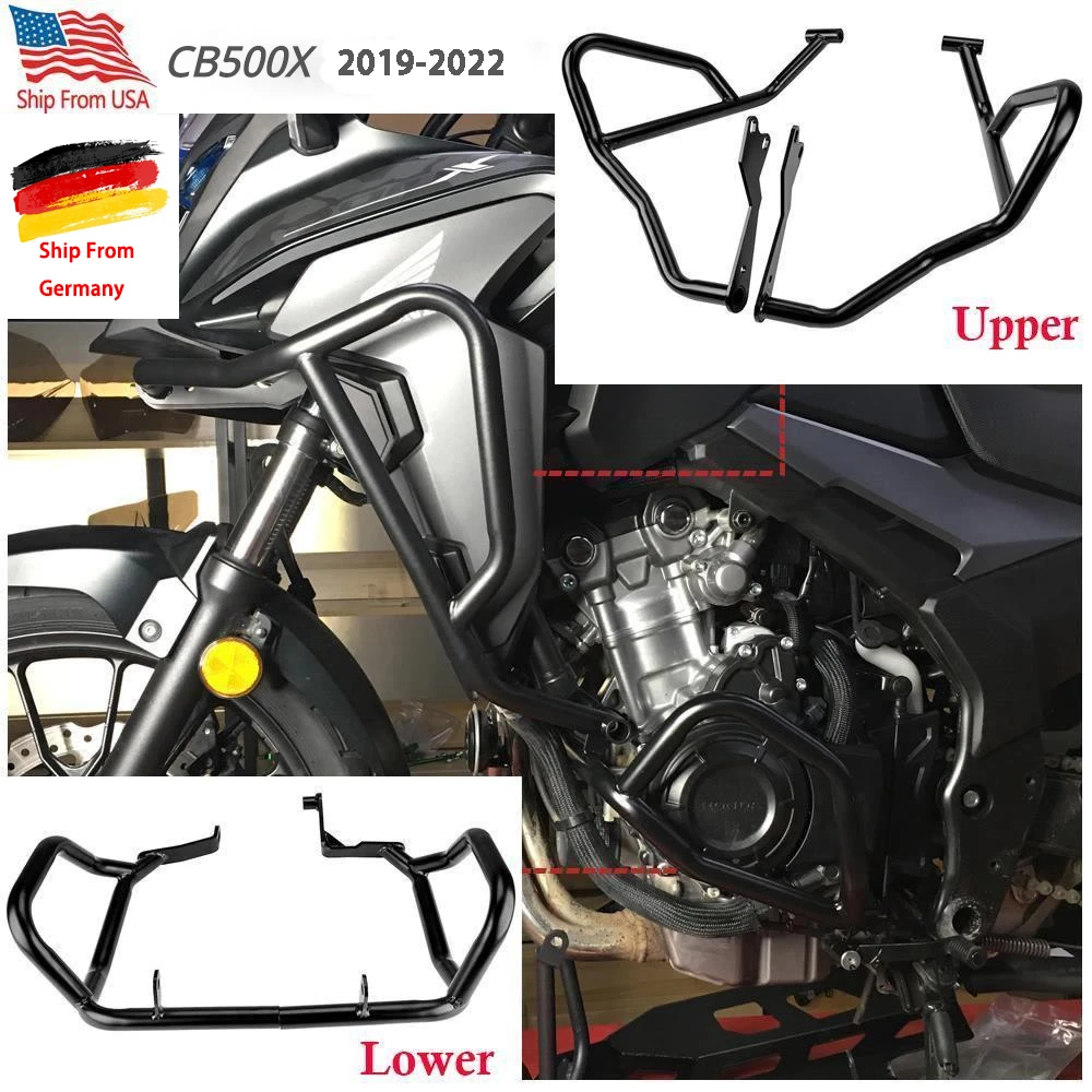 Upper Lower Engine Guard Crash Bar Fairing Frame Protector Bumper For ...