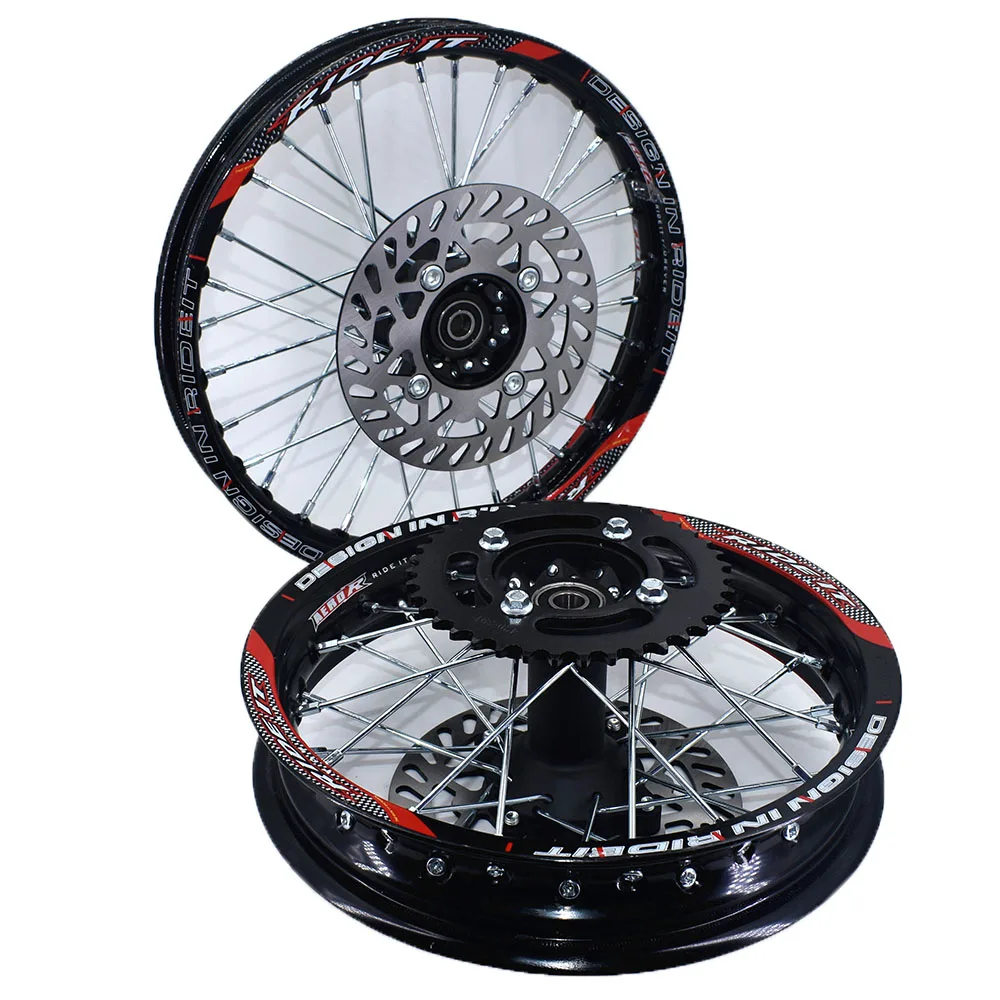 Front 1.40-14 inch Rear 1.85-12 inch Rims Aluminum Alloy Wheel sprocket ...