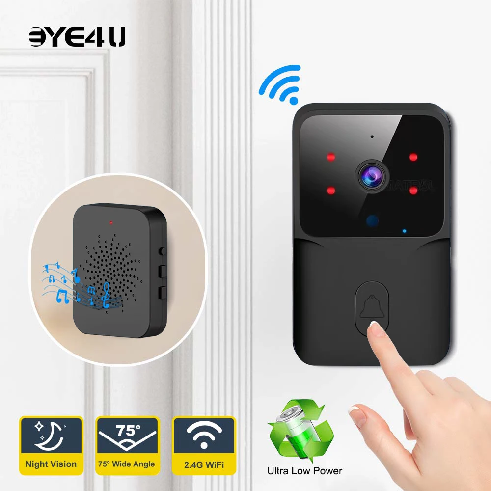 WiFi-Video-Doorbell-Wireless-Phone-Two-way-Intercom-System-IR-Night ...