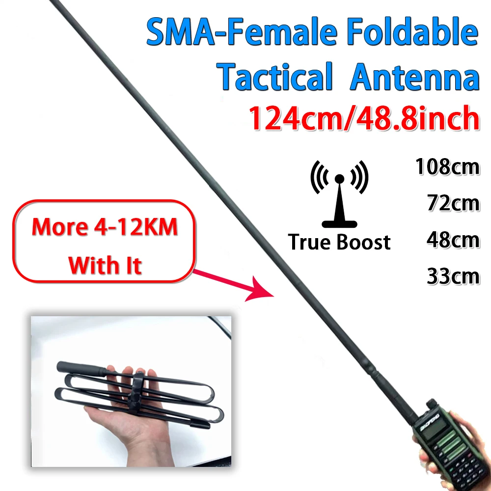 2022 New Tactical Sma-f Foldable Antenna Vhf Uhf Walkie Talkie Baofeng Uv-5r 10r 16 Pro Antenna ...