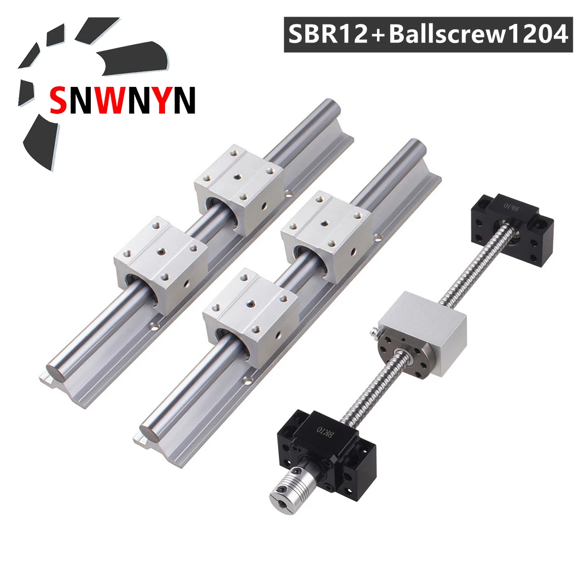 Sfu1204 Ball Screw 500 Length+1204 Nut +bkbf10 End Support+coupling ...