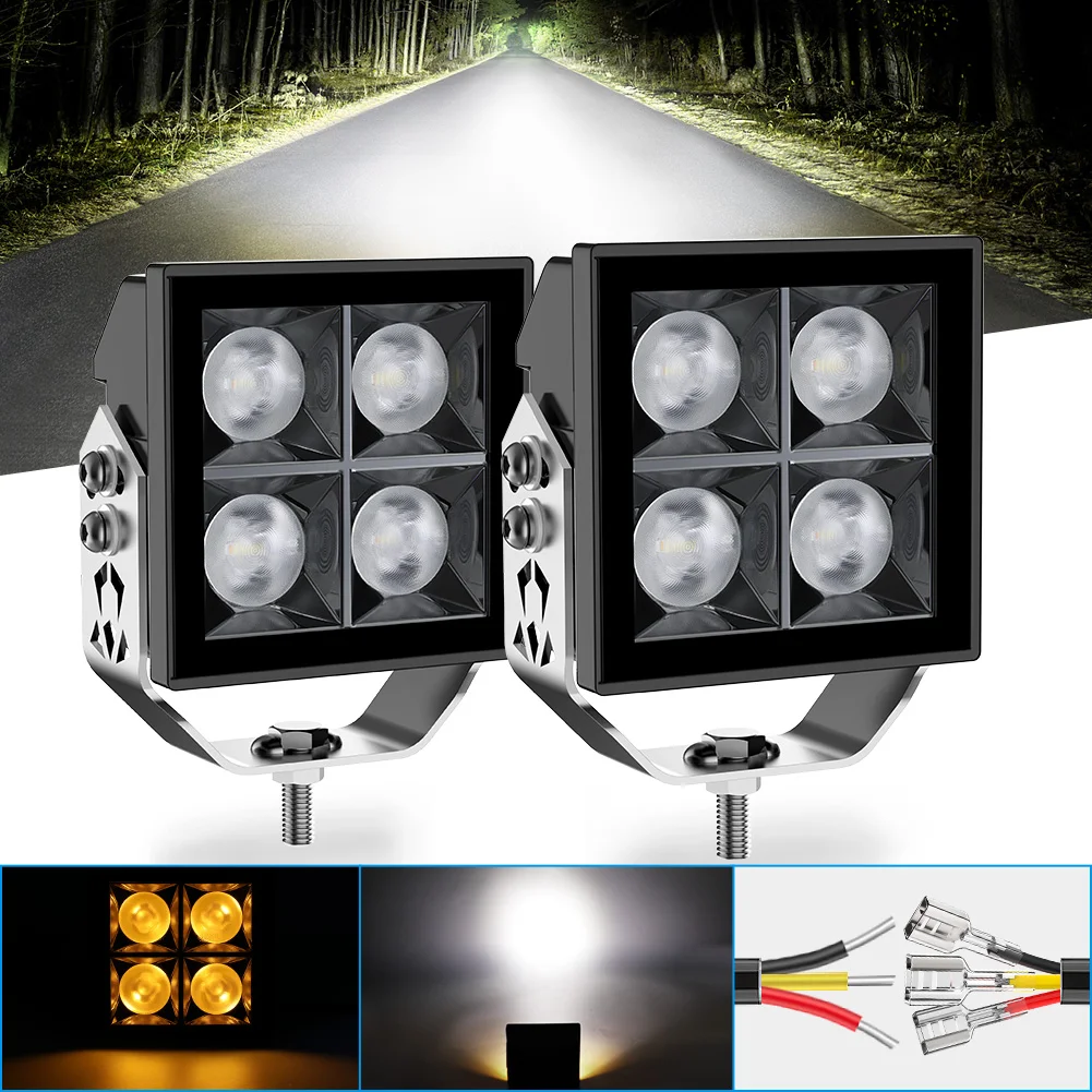 NAOEVO 4 Inch 96W Work Lights Spotlight 12V 24V Led Bar 4x4 Offroad For ...