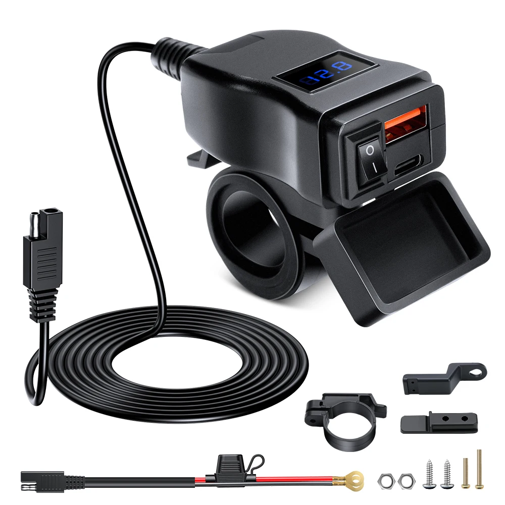 PD QC3.0 Motorcycle USB Fast Cellular Charger Waterproof Type C Port ...
