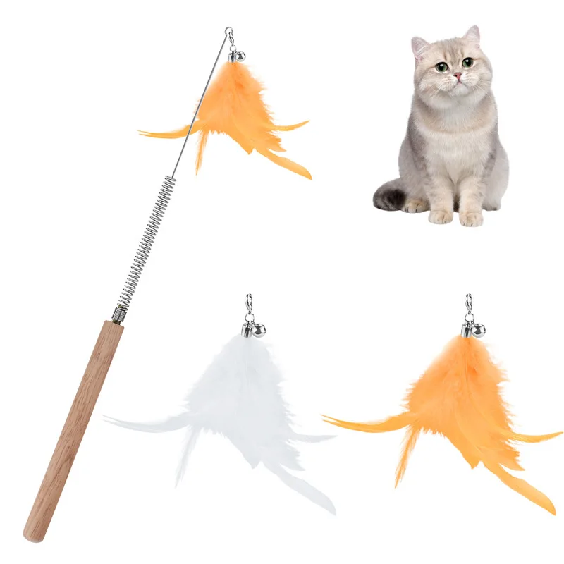 2PC-Popular-Cat-Products-Lnteractive-Cat-Toy-Feather-Bell-Cat-Stick ...