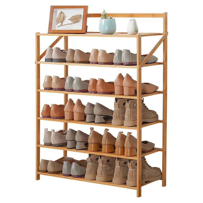 Simple shoe shelf door home multilayer dustproof storage student ...