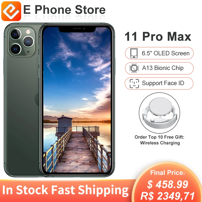 Apple iphone 11 pro max 64GB/256GB ROM Unlocked Smartphone With Face ID ...