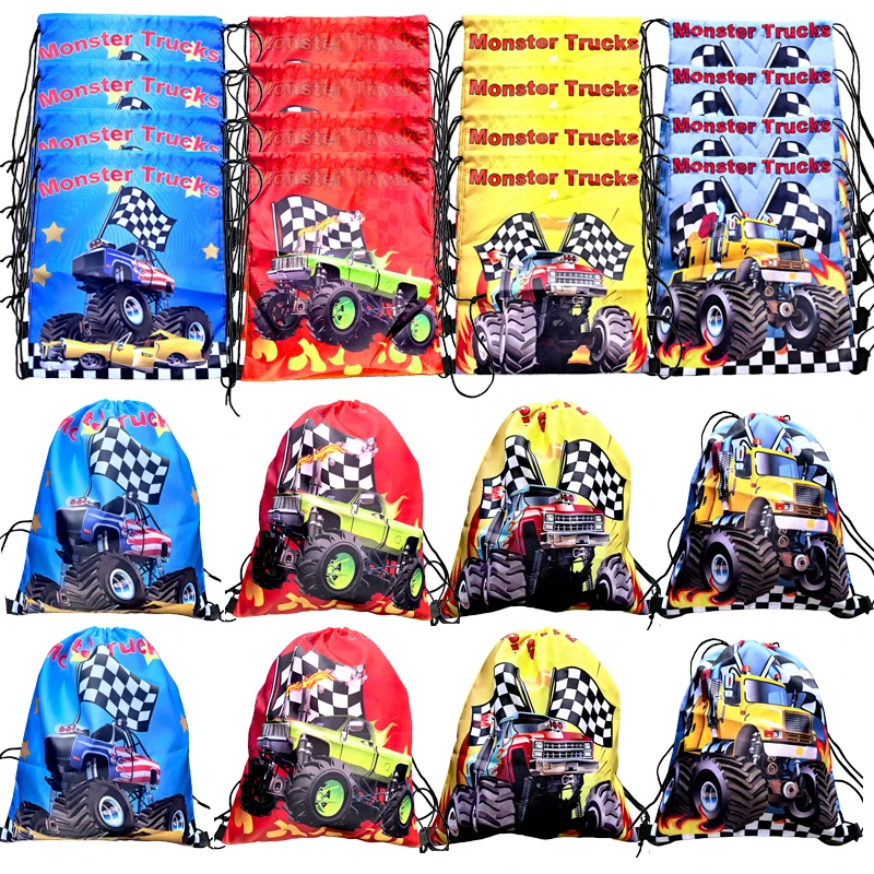 10-20-30-40-50pcs-Racing-Truck-Party-Gift-Bag-Drawstring-Backpacks ...