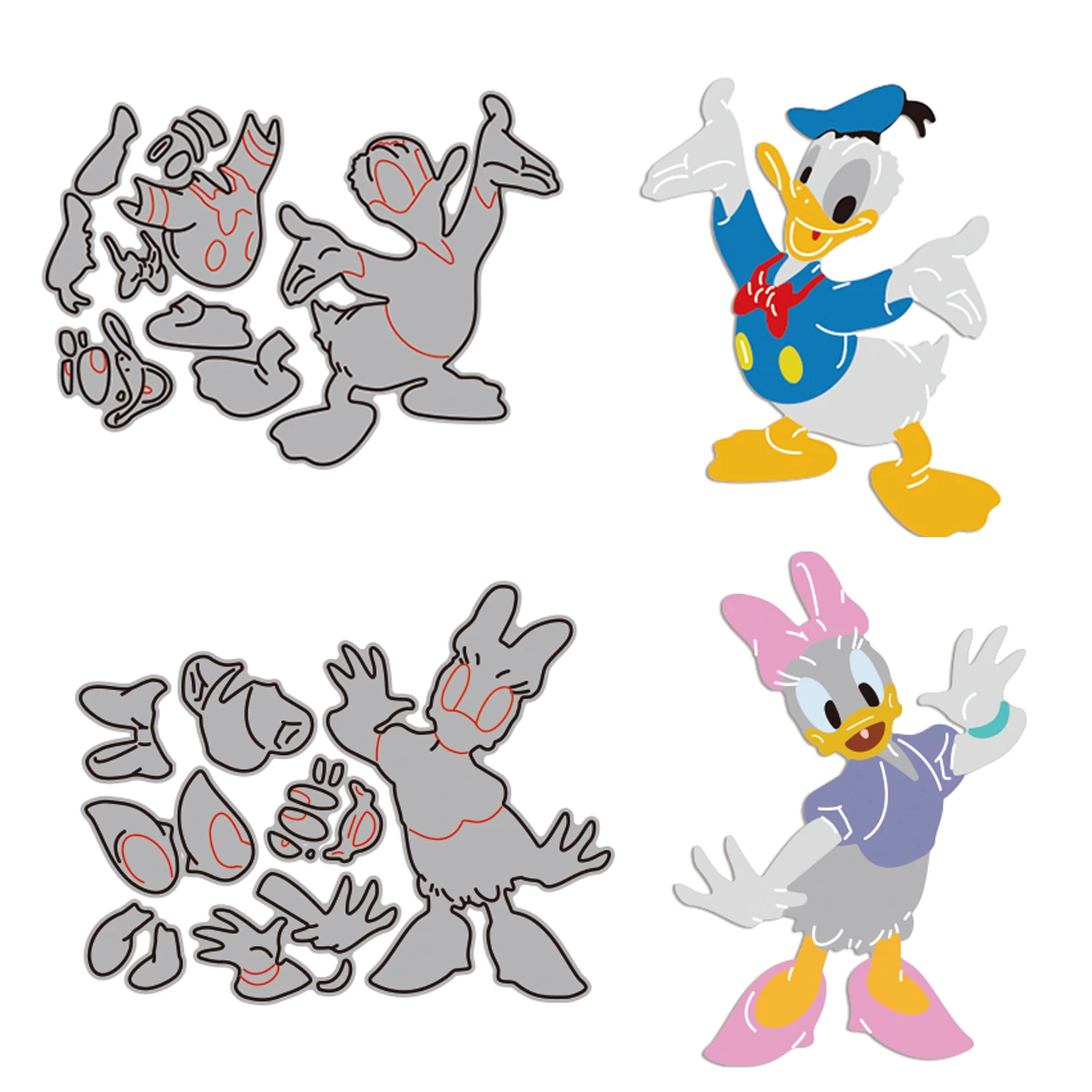Disney-Daisy-Duck-Donald-Duck-Metal-Cutting-Dies-Die-Cuts-Set-for-DIY ...