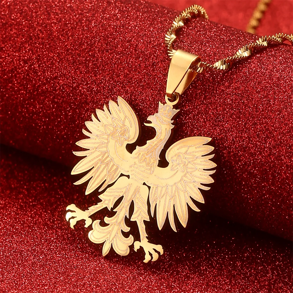 Poland Symbol Eagle Pendant Necklaces Polska Poles Jewelry For Women