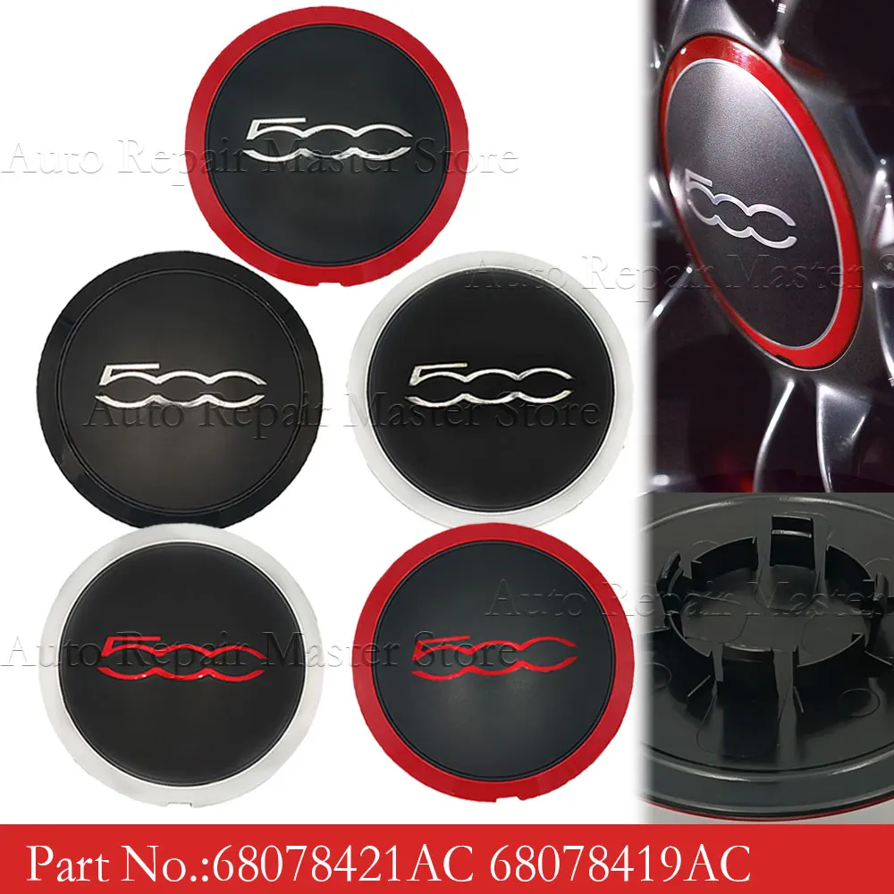 68078421AC Hubcap for Fiat 500 Wheels Centre Hub Caps Set 68078419AC ...