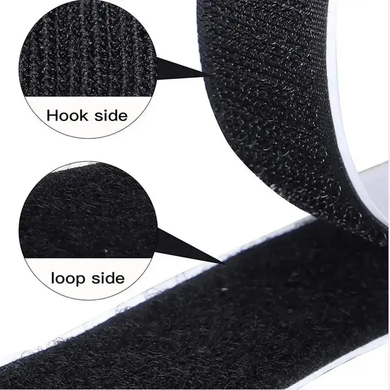 20-50mm-5Meters-Black-Self-Adhesive-Hook-And-Loop-Tape-Adhesive-Sticker ...