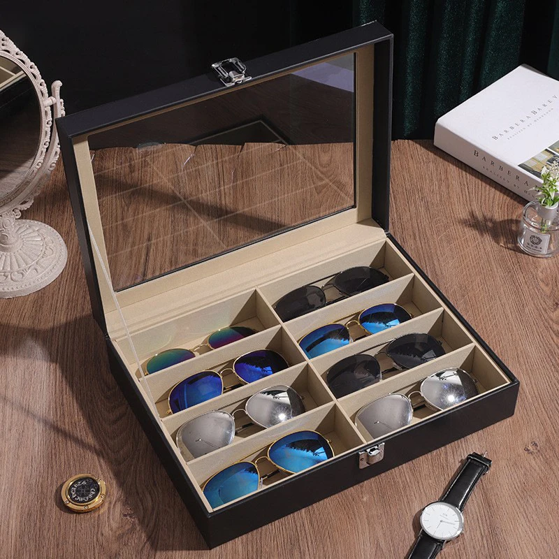 8-Grids-PU-leather-Eyeglasses-Storage-Box-Sunglasses-Glasses-Display ...
