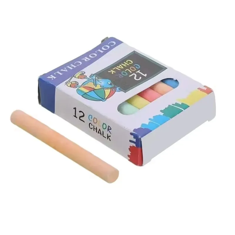12Pcs/Box Teaching Color Non-dust Healthy Chalk Children's Drawing ...