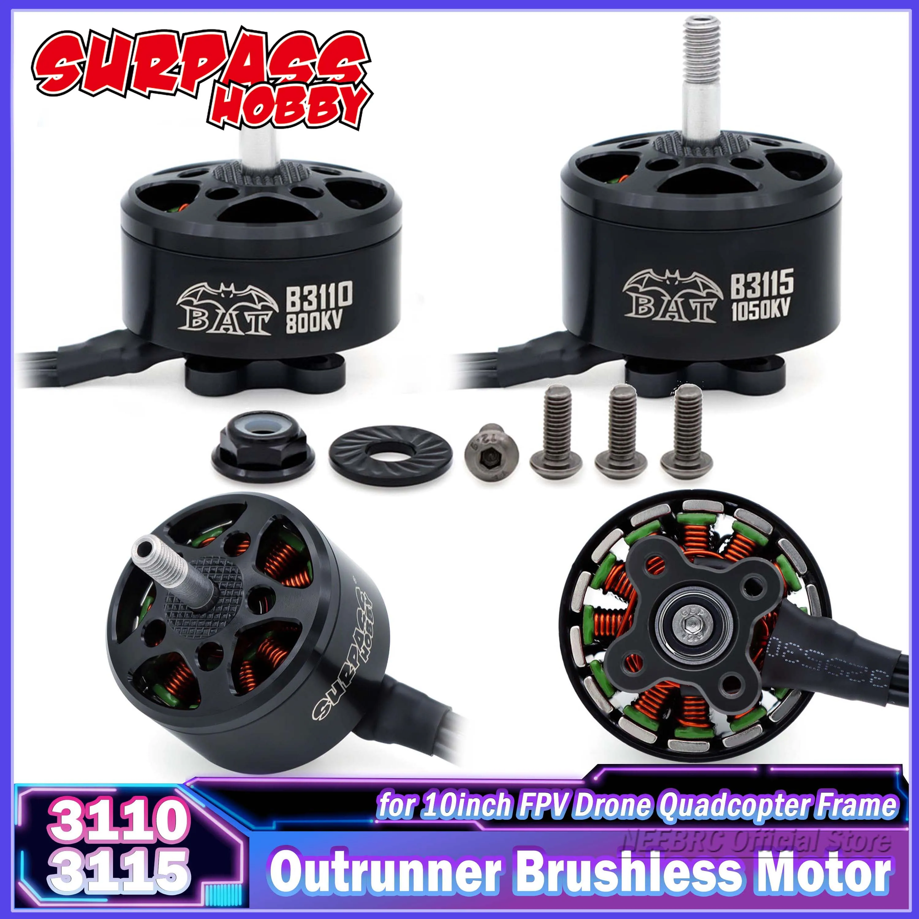 Surpass-Hobby-BAT-3110-3115-800KV-900KV-1050KV-1280KV-1580KV-Outrunner ...