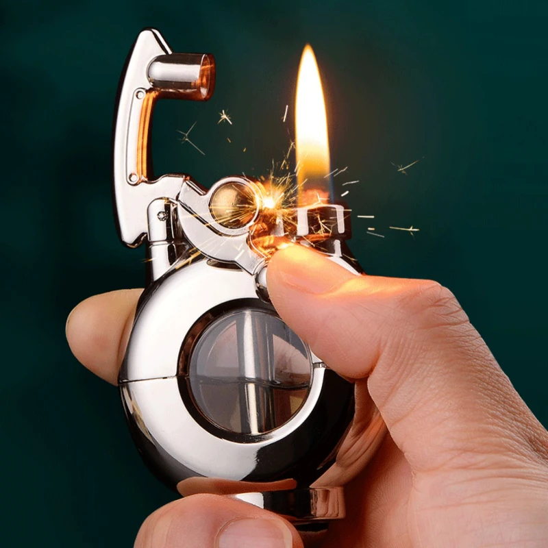 Retro-Transparent-Fuel-Tank-Rocker-Kerosene-Lighter-Windproof-Creative ...