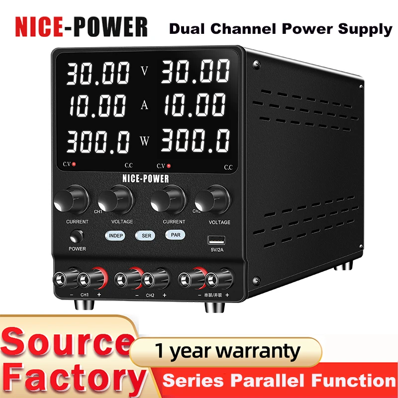 Dual Channel Output Adjustable Bench Laboratory Power Supply 300W-720W ...