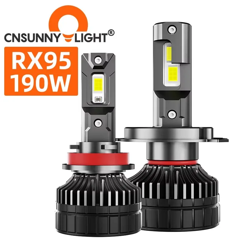 Super Powerful LED Headlights 190W/Pair 3570 Chips 6000K H1 H4 H7 H11 ...