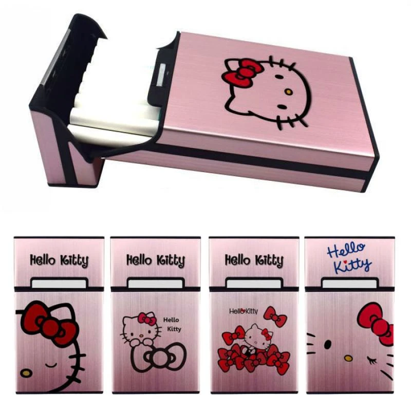 Estuche de cigarrillos Kawaii hello Kitty, bolsa portátil de aleación ...