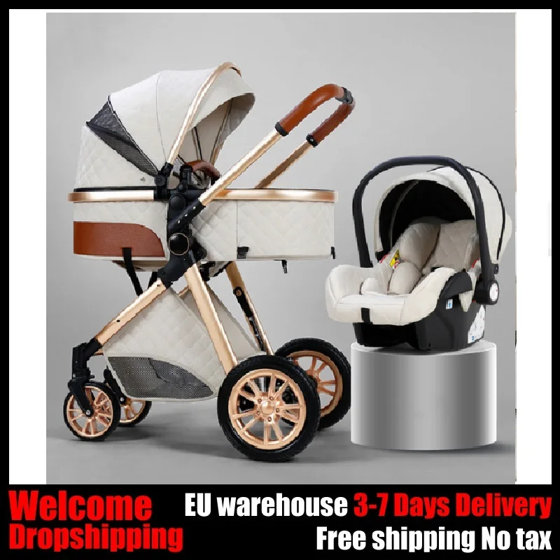 High-quality Luxury 3 In 1 Portable Baby Stroller Newborn Travel Pram ...