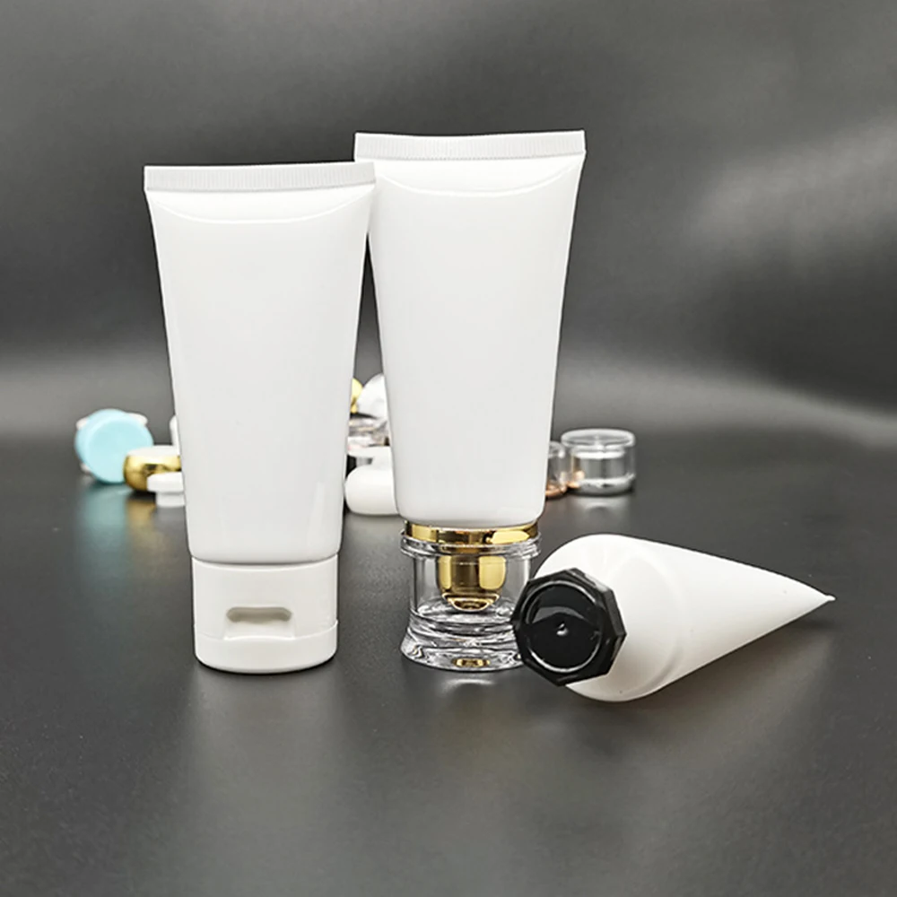 20PCS-White-Plastic-Refill-Cosmetic-Soft-Tubes-Leakproof-Makeup-Travel ...