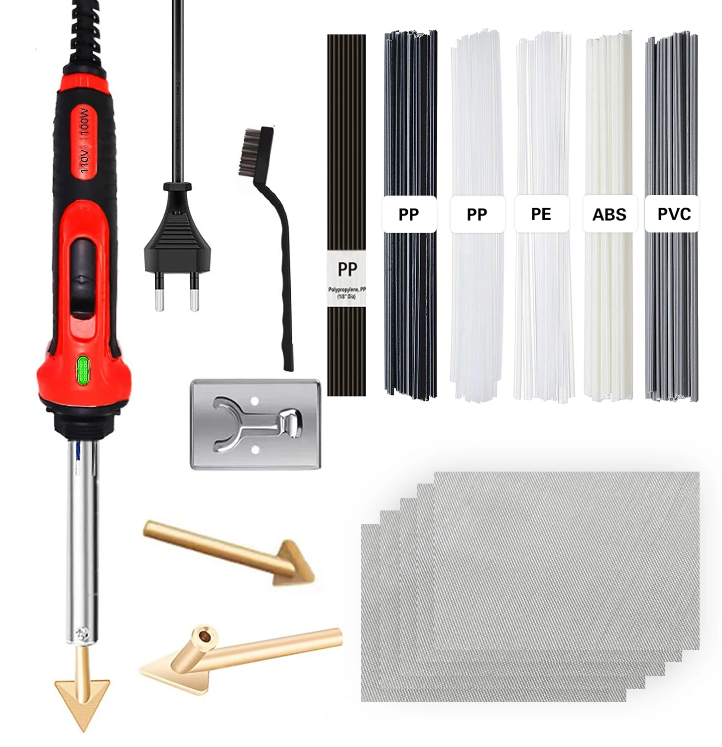 100W Temperature Control Plastic Welding Kit PVC Car Bumper Repair ...
