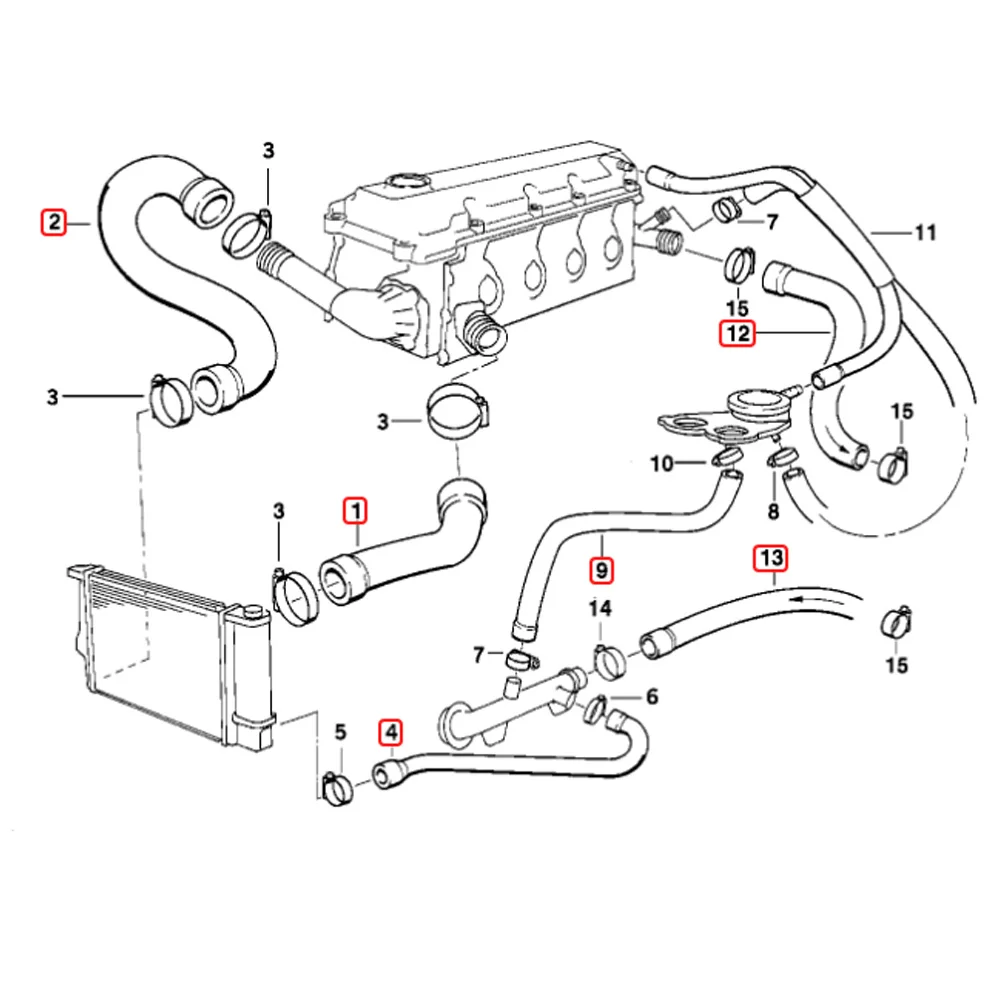 Silicone Coolant Radiator Hose For BMW E36 M43 316g 316i 318i Z3 1.8L ...