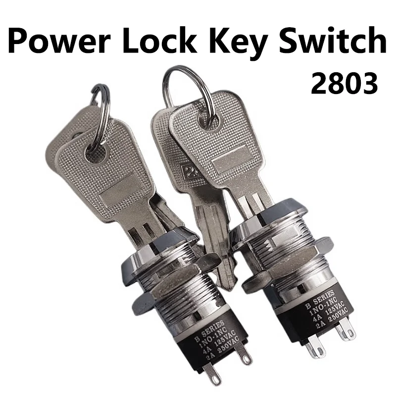 5-Sets-19mm-A-Series-2803-Metal-Electronic-Power-Lock-Key-Switch-4Pin ...