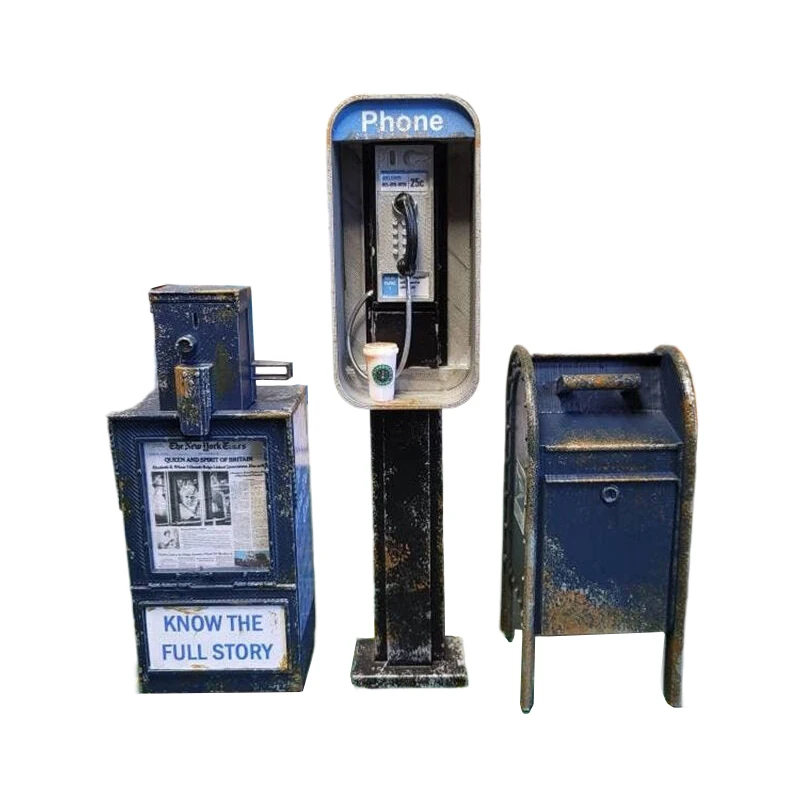 Miniature American Payphone In 1:12 Scale,Mini Vintage Style Dollhouse ...