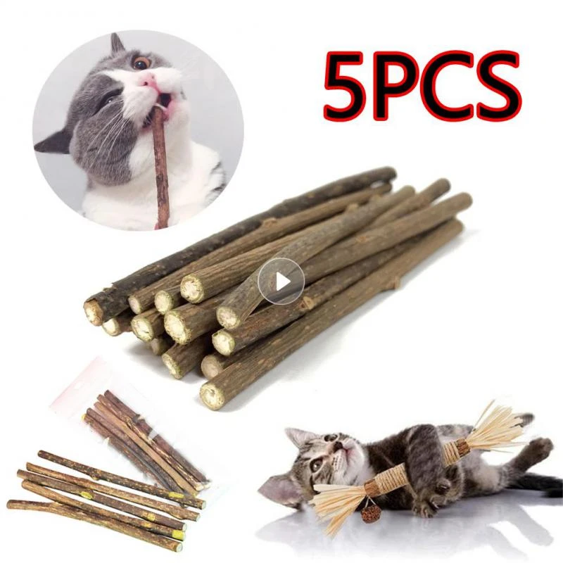 5 Sticks/box Catnip Pet Cat Molar Self healing Chew Product All Natural ...