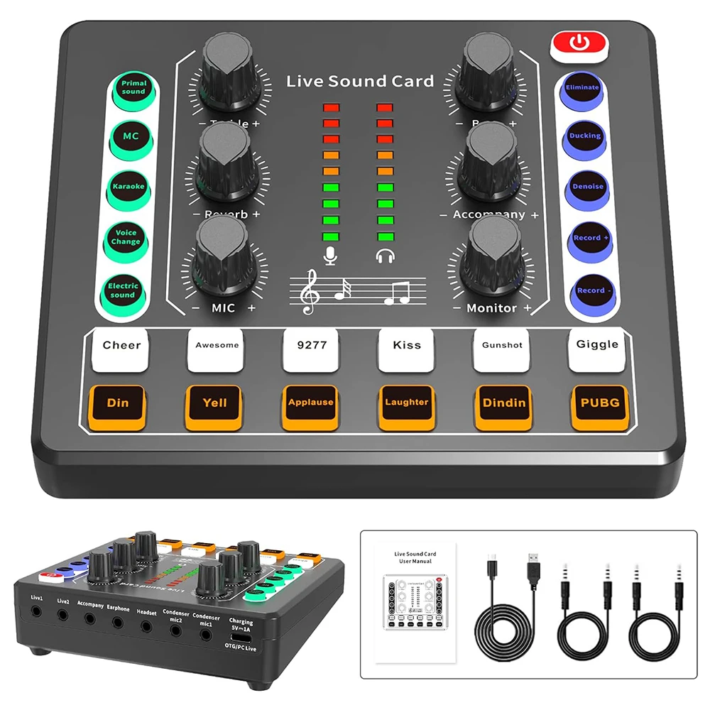 Audio-Interface-with-DJ-Mixer-Live-Sound-Card-Effects-and-Voice-Changer ...