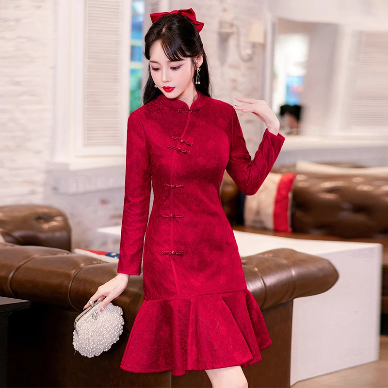 Modern Red Cheongsam